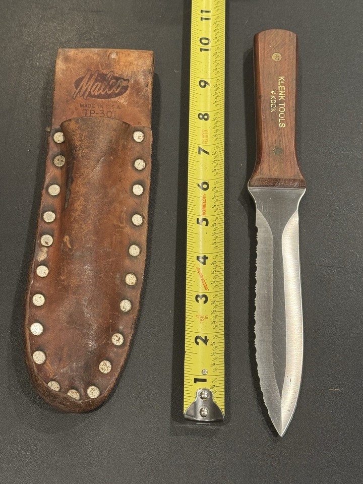 KLENK TOOLS #KDDK Dual Duct Knife with Malco TP301 Leather Knife Sheath ...