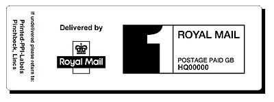 1050 x Royal Mail PPI Labels & Return Address 1st or 2nd Class 24S ...