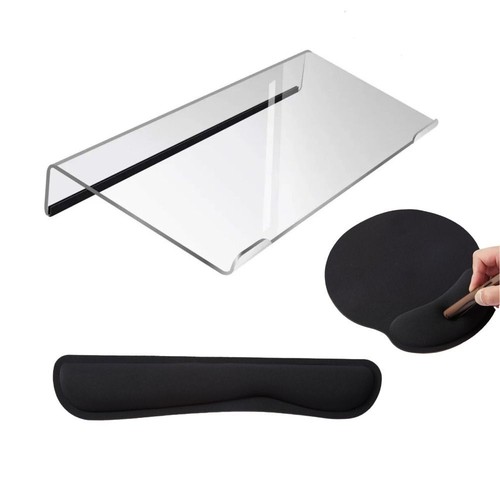 Black Keyboard Stand Transparent Acrylic Mouse Pad Typing and Pain ...
