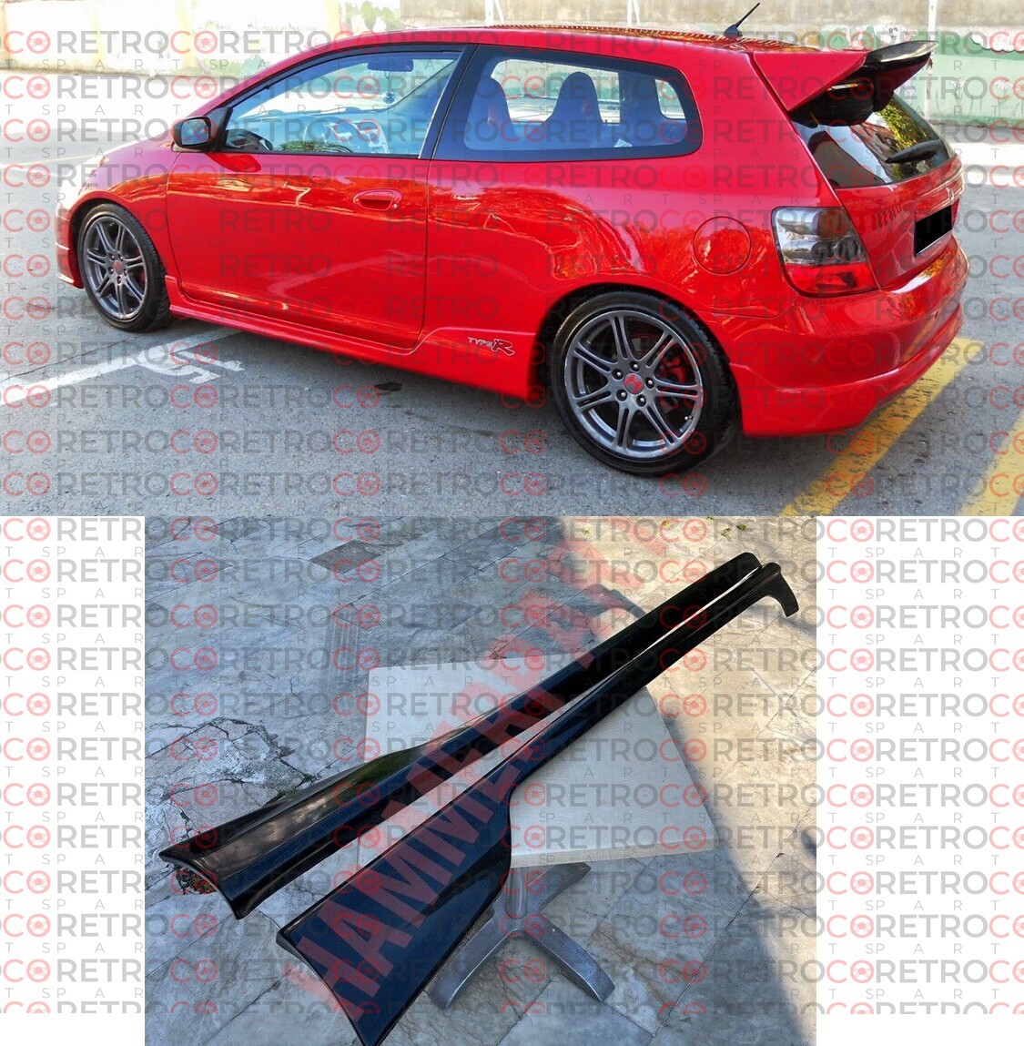 For Honda Civic Type R Si EP3 EP2 3DR HB 02-05 Side Skirts Sill Kit ABS ...
