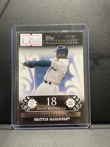 Ken Griffey Jr 2008 Topps Moments & Milestones Black #33 /25 Mariners ...