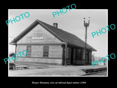 OLD 8x6 HISTORIC PHOTO OF HESPER MONTANA THE RAILROAD DEPOT STATION ...