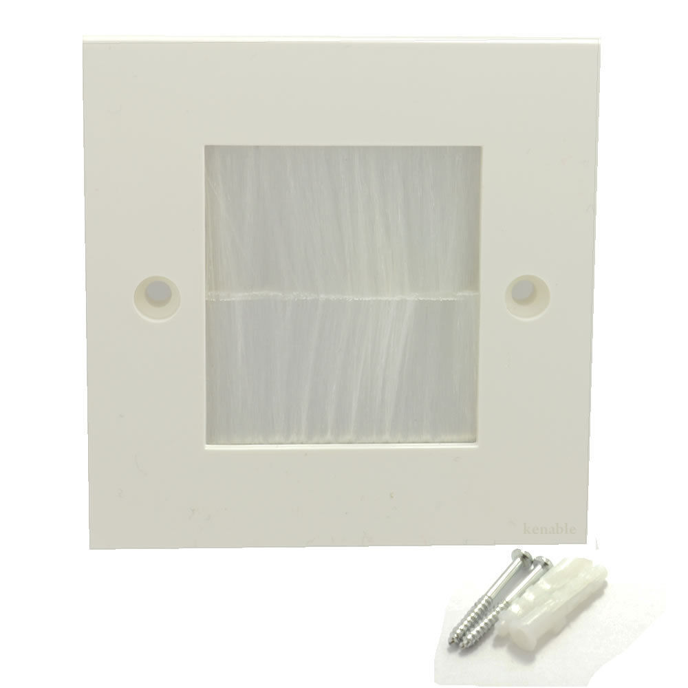 BRUSH Faceplate Cable Exit/Entry/Wall Single/Double Gang Black/White/1 ...