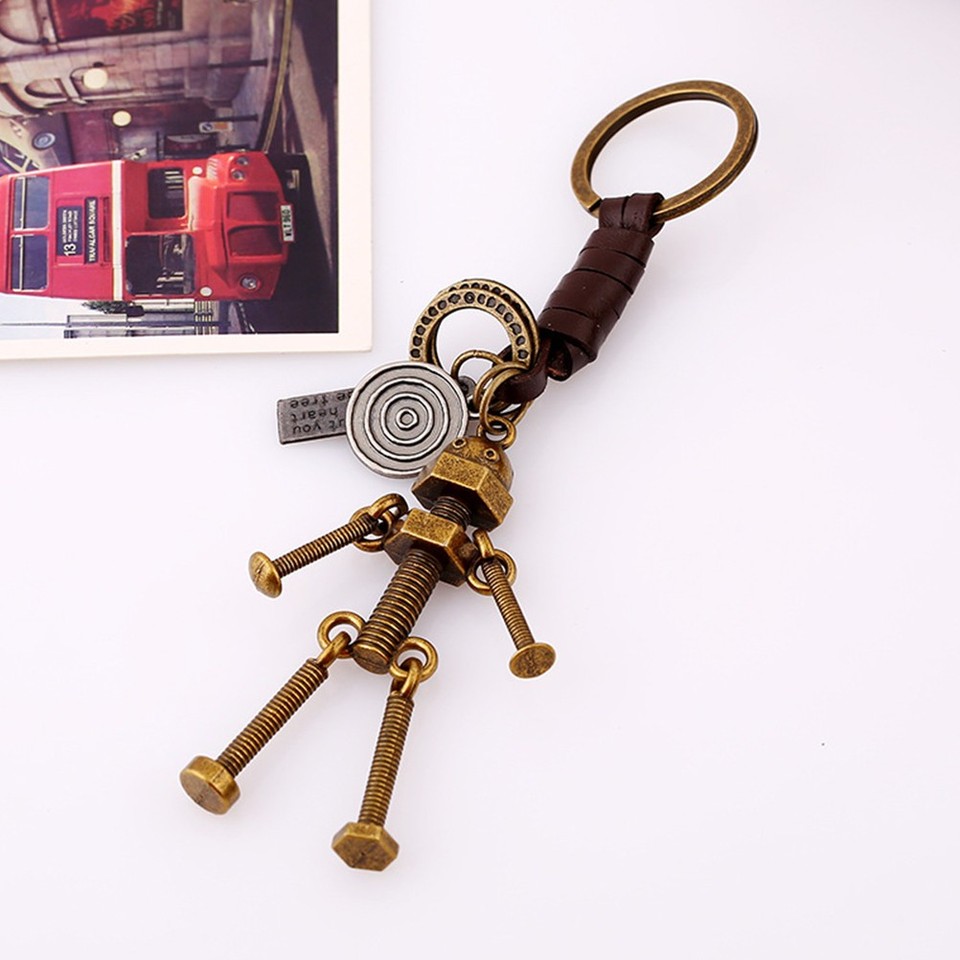 Retro Robot Keychains Unique Key Holder Creative Key Ring Key ...