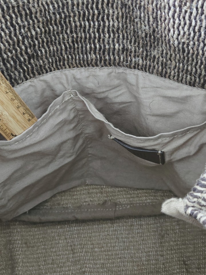 J Jill Woven Natural Jute with Leather Handles Tote Bag Large | eBay