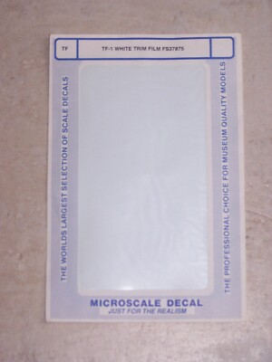 DECALS MICROSCALE WHITE TRIM FILM FS37875 Ref. TF-1 | eBay