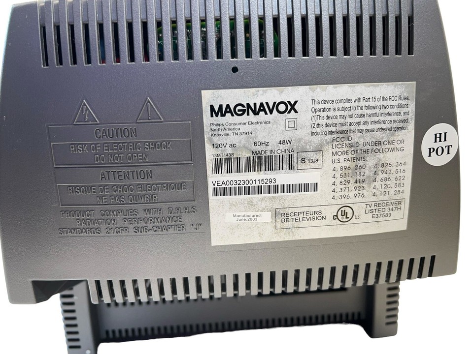 Magnavox Smart Series 13MT143S 13" CRT TV Retro Gaming TV Silver NO ...