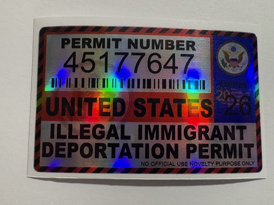 Illegal Immigrant Deportation permit Sticker Gun Permit Funny Decal Jdm ...