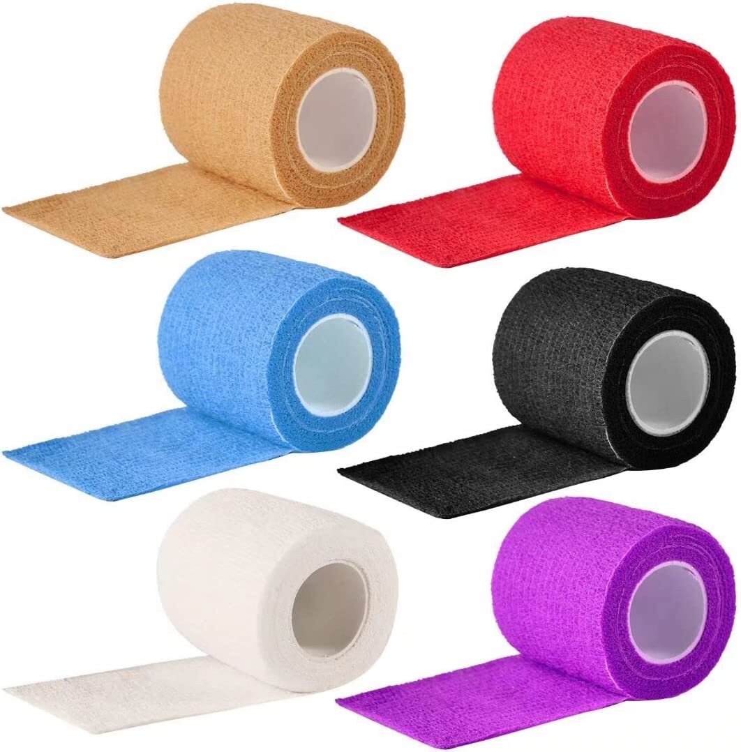 6 Rolls Tattoo Grip Cover Wrap Tattoo Disposable Self Cohesive Bandage ...