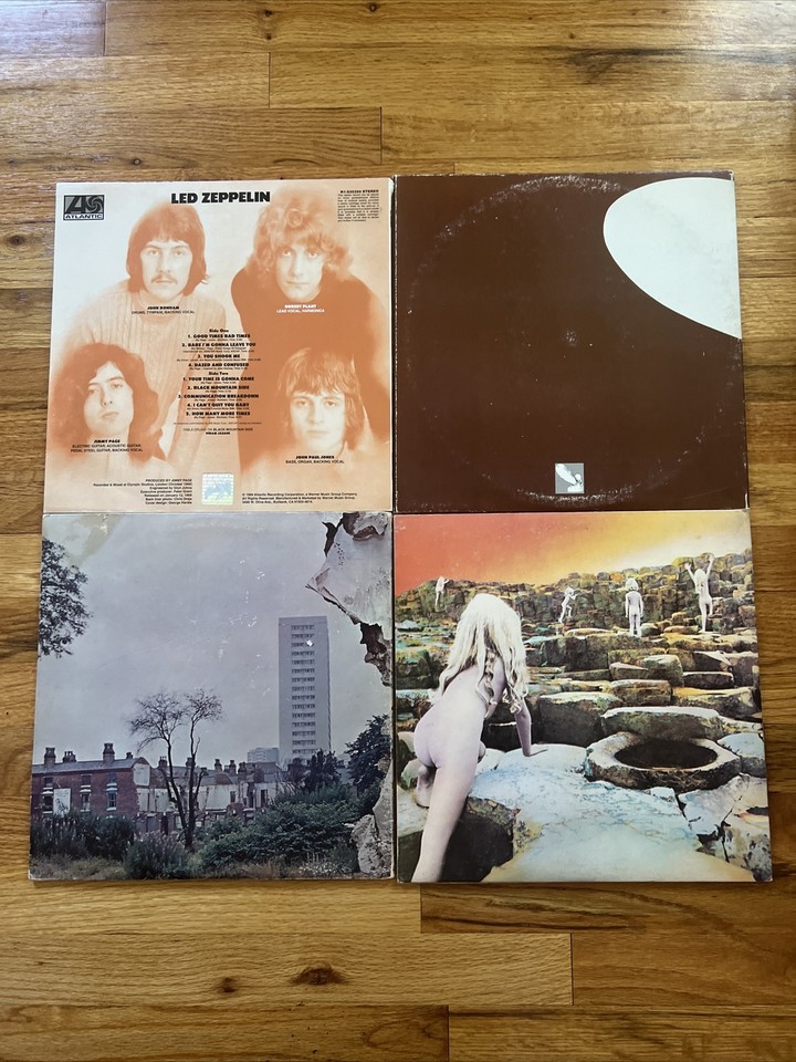 Led Zeppelin Vinyl Lot Of 4 LPs - Led Zeppelin I II & IV, Houses Of The ...