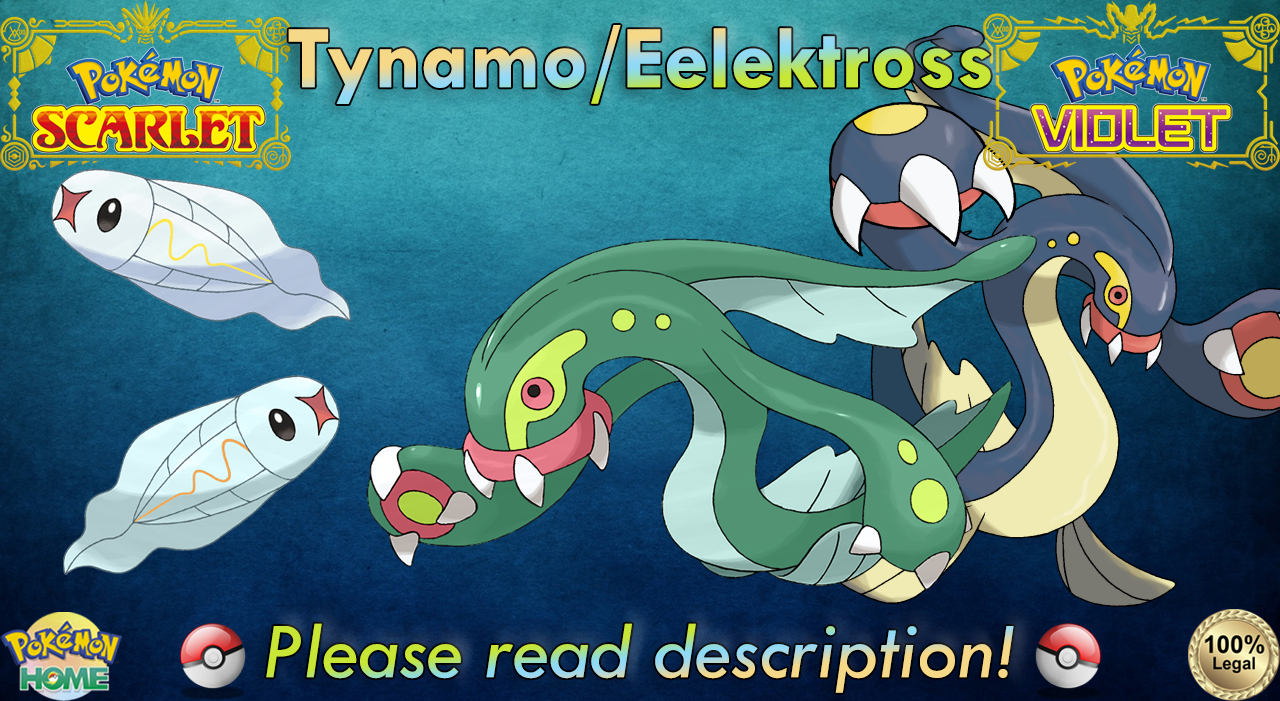 🍊Shiny/Non-shiny Tynamo/Eelektross 6IV🍇Pokémon Scarlet/Violet (💯Legal ...