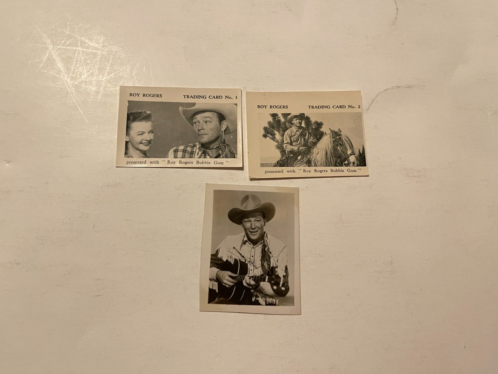 2-Roy Rogers 1955 Roy Rogers Bubble Gum Trading Cards #'s 1 and 2 plus ...