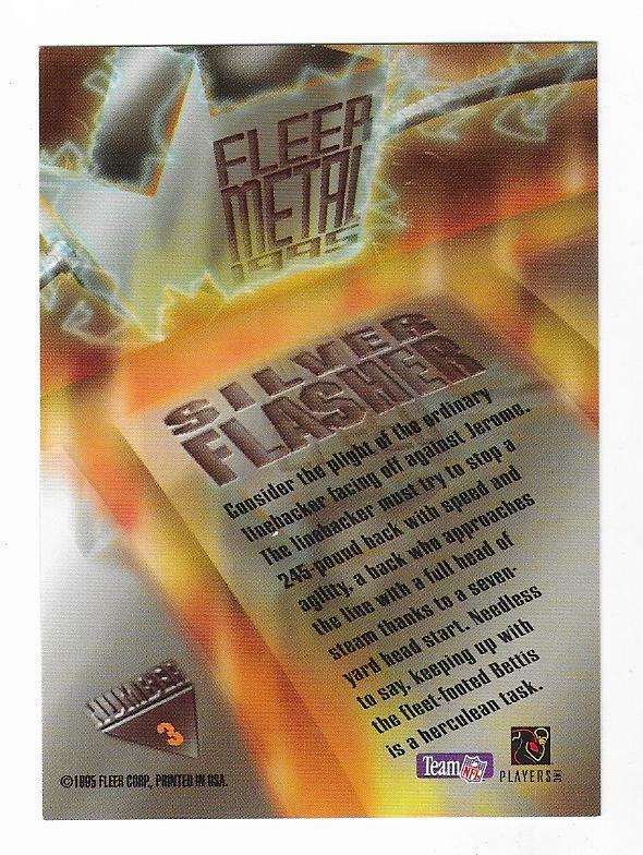 Jerome Bettis 1995 FLEER METAL NFL SILVER FLASHER CARD #3 Rams Steelers ...