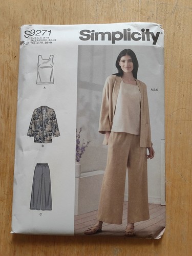 Patron de couture Simplicity 9271 neuf Pattern Top Veste Pantalon Femme ...