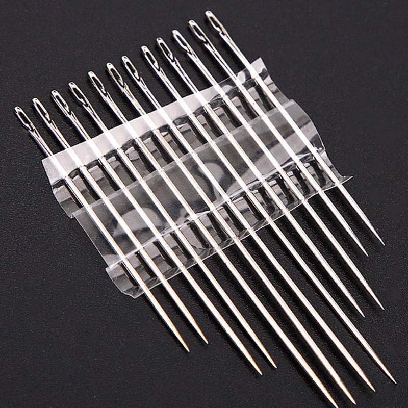 12 Pcs for Creative Hand Sewing Needles Stainless Steel Side Opening ...