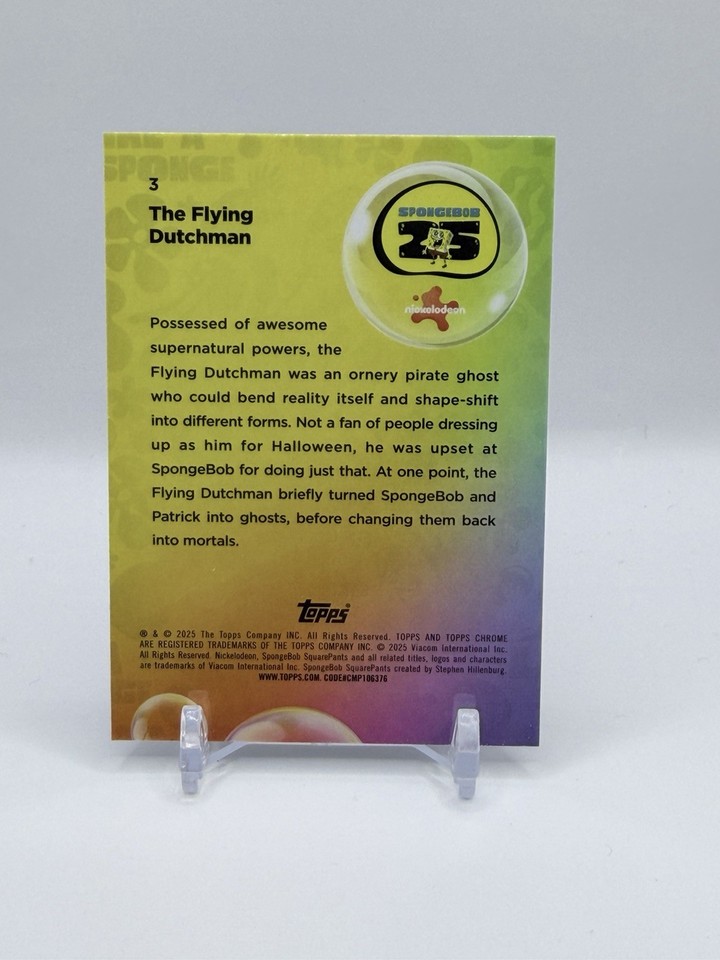 2025 Topps Chrome Spongebob The Flying Dutchman Blue Refractor /150 | eBay