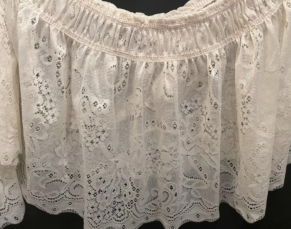 Antique Vintage Lace Bedskirt Ivory Dust Ruffle Flounce | eBay