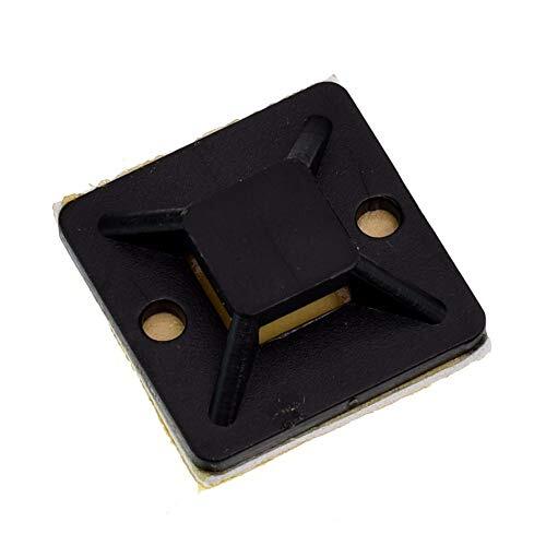 100 Pack Black Self Adhesive Cable Tie Zip Clamp Mount Clip Holder Base ...