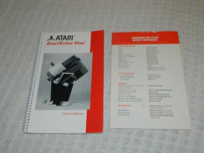 Atari AtariWriter Plus Owner's Manual ONLY w/ Quick Reference Card | eBay