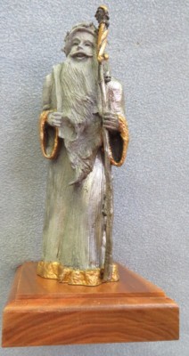 Michael Ricker Pewter w Gold Accents Christmas Figurine Medieval Santa ...