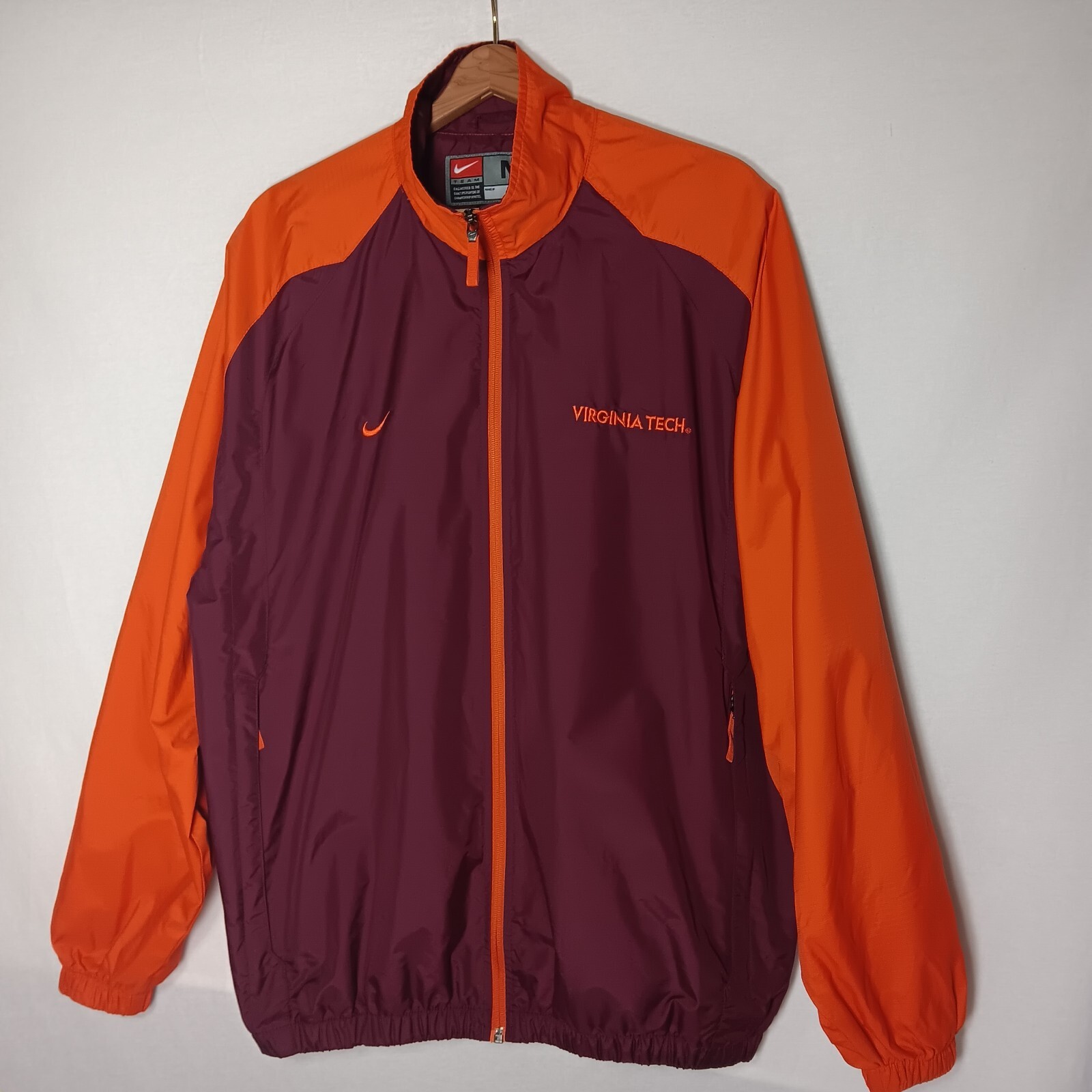 Virginia Tech Jacket Team Nike M Full Zip Athletic Maroon Orange Hokies ...