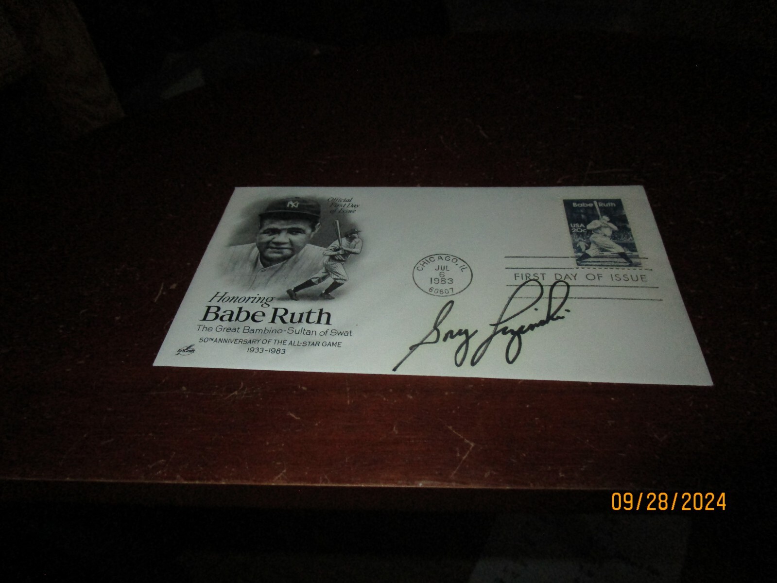 Greg Luzinski Philadelphia Phillies Signed 1983 Babe Ruth First Day ...