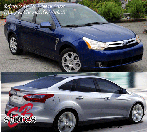 For Ford Focus Sedan 2008-2011 Outside-Mounted Deep Black JDM Window ...