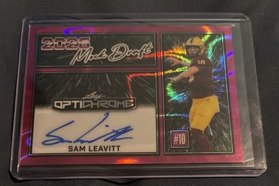 2025 Leaf Optichrome Sam Leavitt Purple 2026 Mock Draft Auto /8 | eBay