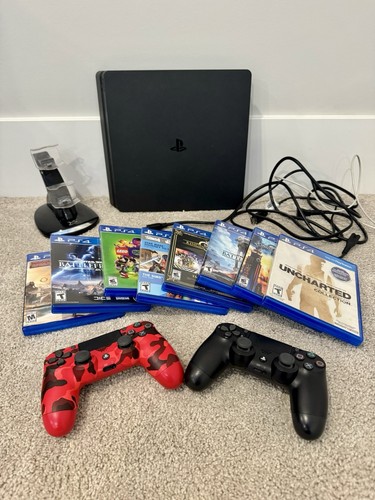 sony playstation ps4 slim 1tb console bundle. All Cords W Games And ...