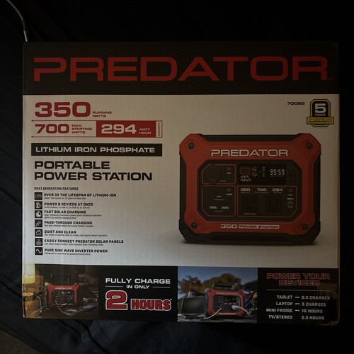 PREDATOR 350 Power Station/ Generator 350 Running Watts 294 Wh Capacity ...