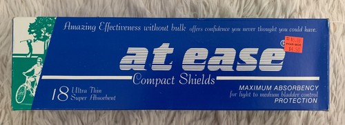 At Ease Compact Shields Bladder Control Pads vintage Ultra Feminine ...