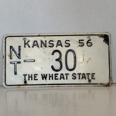 1956 Kansas License Plate 30 Norton County NT Collector Man Cave Garage ...