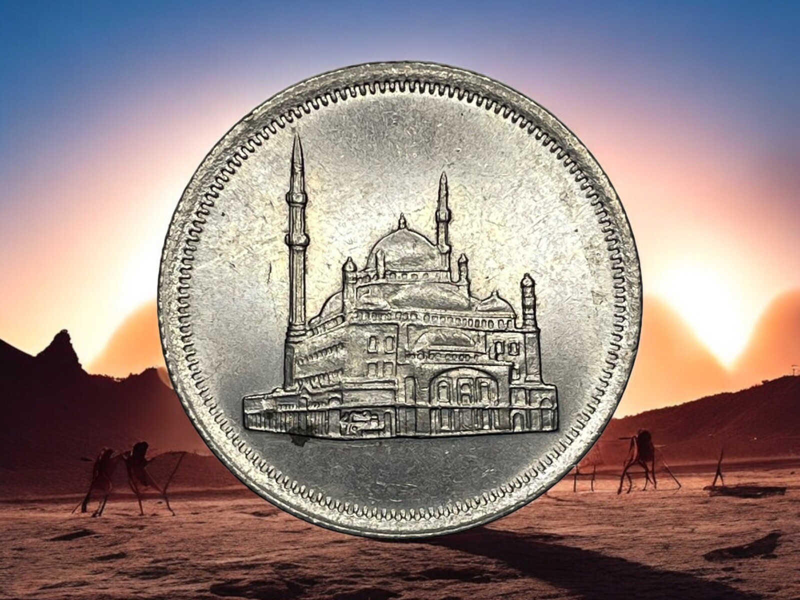 1404 (1984) Arab Republic Of Egypt 10 Qirsh Piastres Mosque Of Mohamed ...