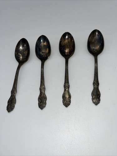 Vtg Set 4 Teaspoons USSR MHU Russian Silverplate Flatware-P | eBay