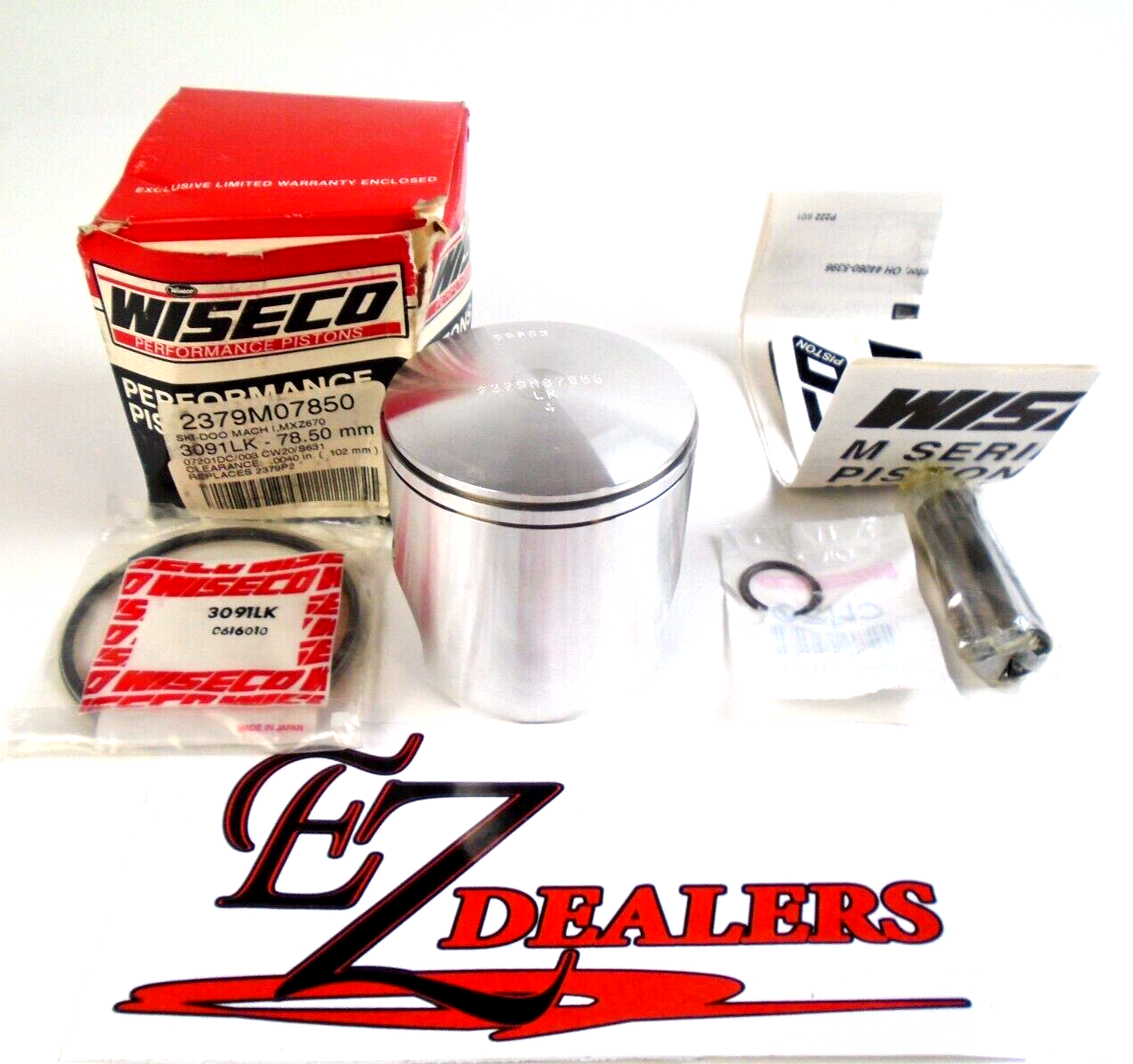 Wiseco Piston & Rings 2379MO7850 (0.040 o/s) Ski Doo Rotax Engine Mach ...