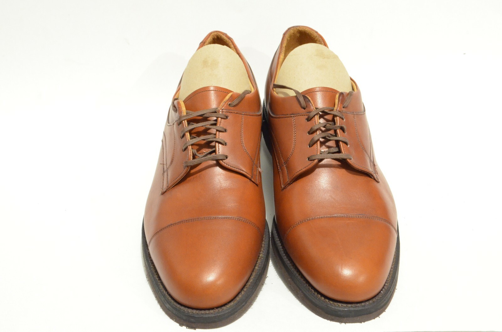 NEW Johnston & Murphy 10.5 E Brown Cap Toe Oxford Trampoline USA Made ...
