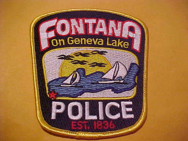 FONTANA WISCONSIN POLICE PATCH SHOULDER SIZE UNUSED TYPE 2 NOT A BADGE ...