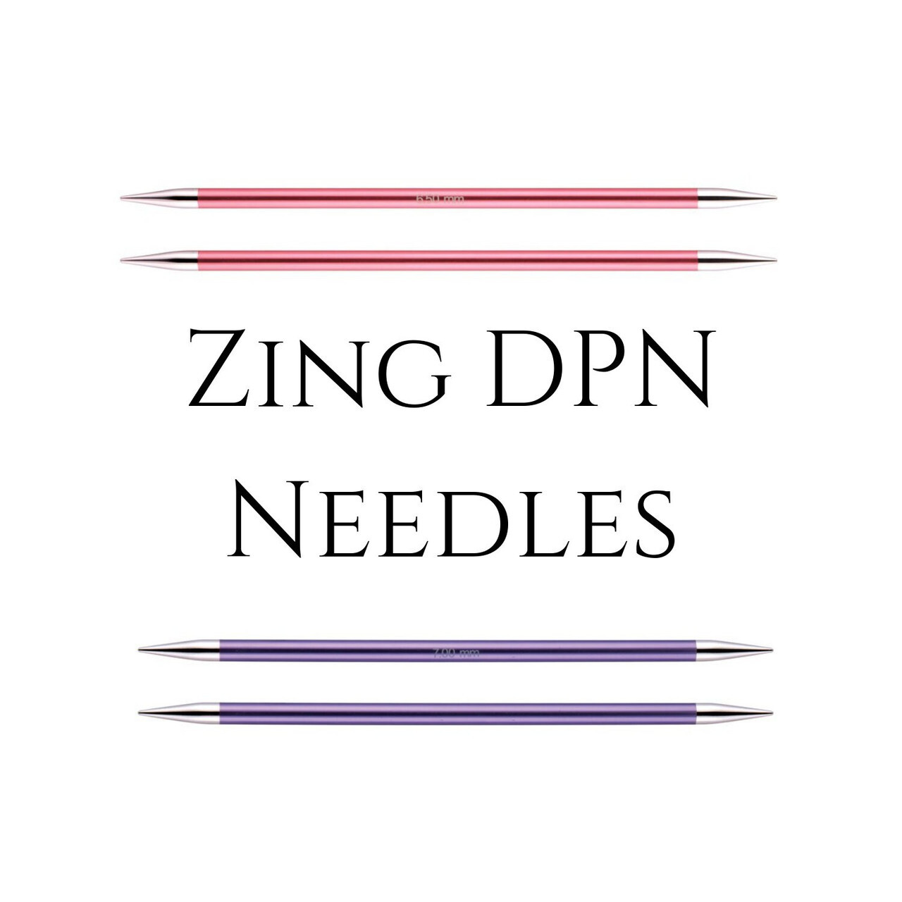 Double Pointed Knitting Needles - Knitters Pride Zing DPN - 6" and 8 ...