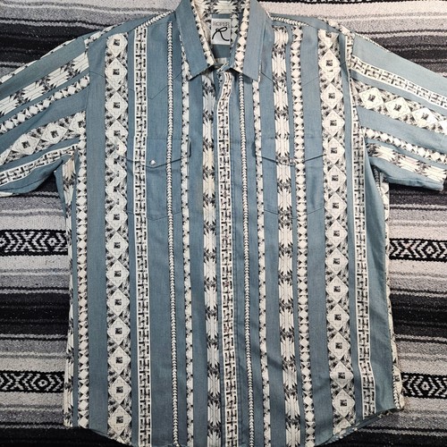 Vintage Roper Mens Size XXL Pearl Snap Shirt Southwest Aztec Print ...
