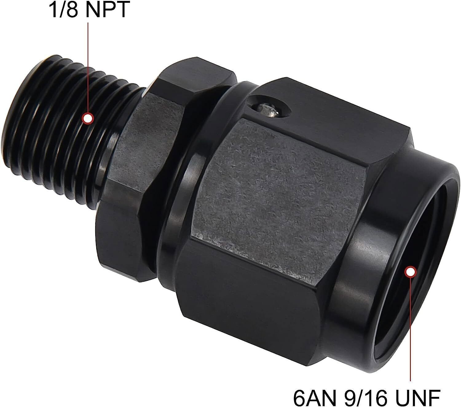 4AN/6AN/8AN Female to 1/2 1/4 1/8 3/8NPT Male Straight Swivel Adapter ...