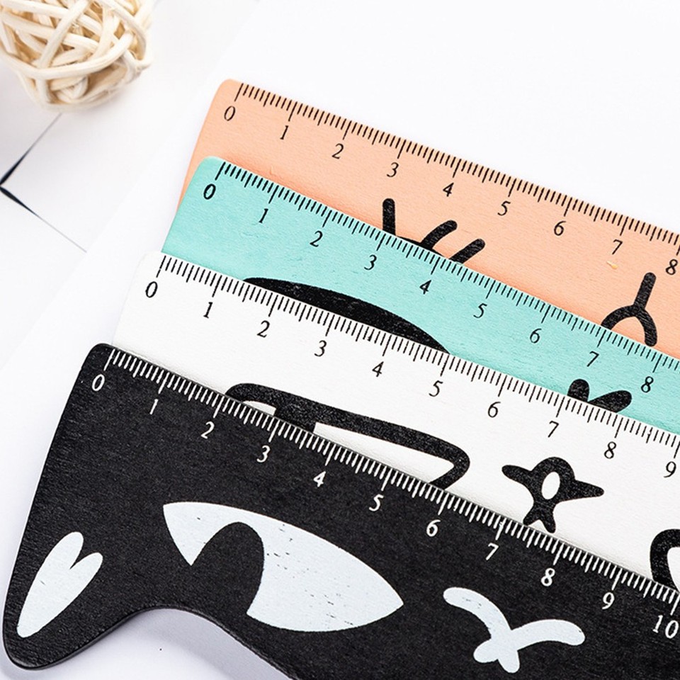 4 Pcs Small Straight Edge Ruler Cartoon Animal Lightweight 15cm Cat ...
