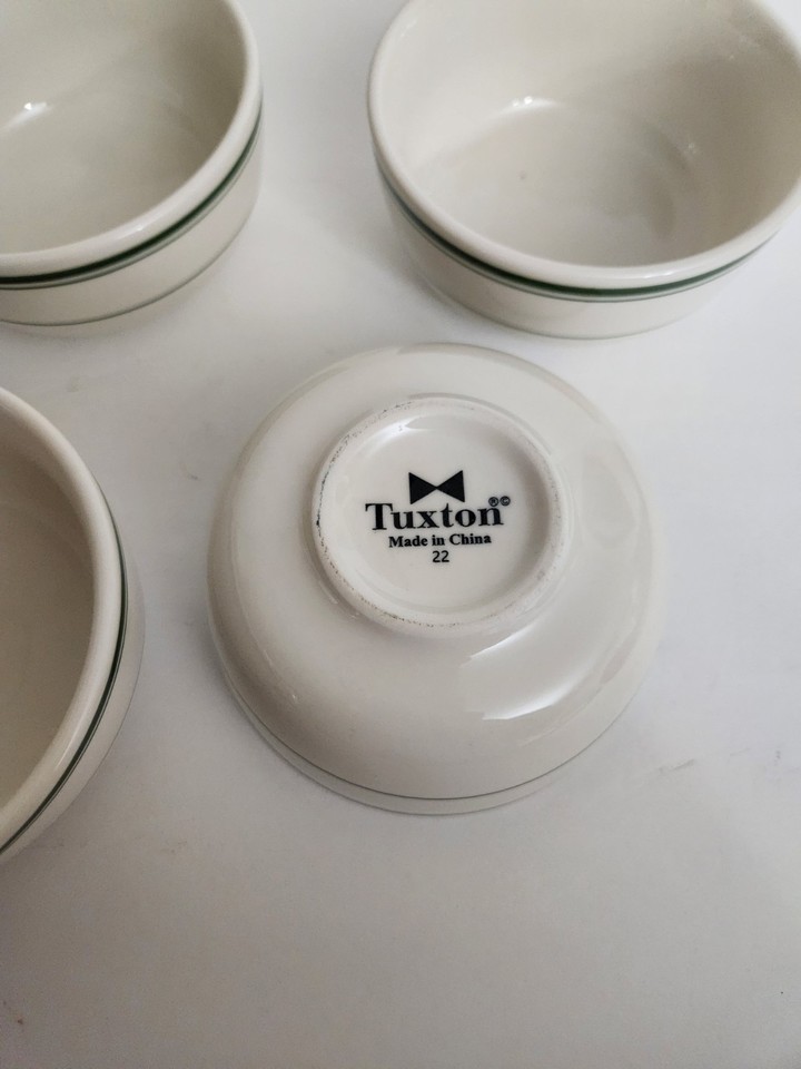 Restaurant Ware Tuxton Green Stripe 4 Piece Chili - Soup Bowls 8 Oz | eBay