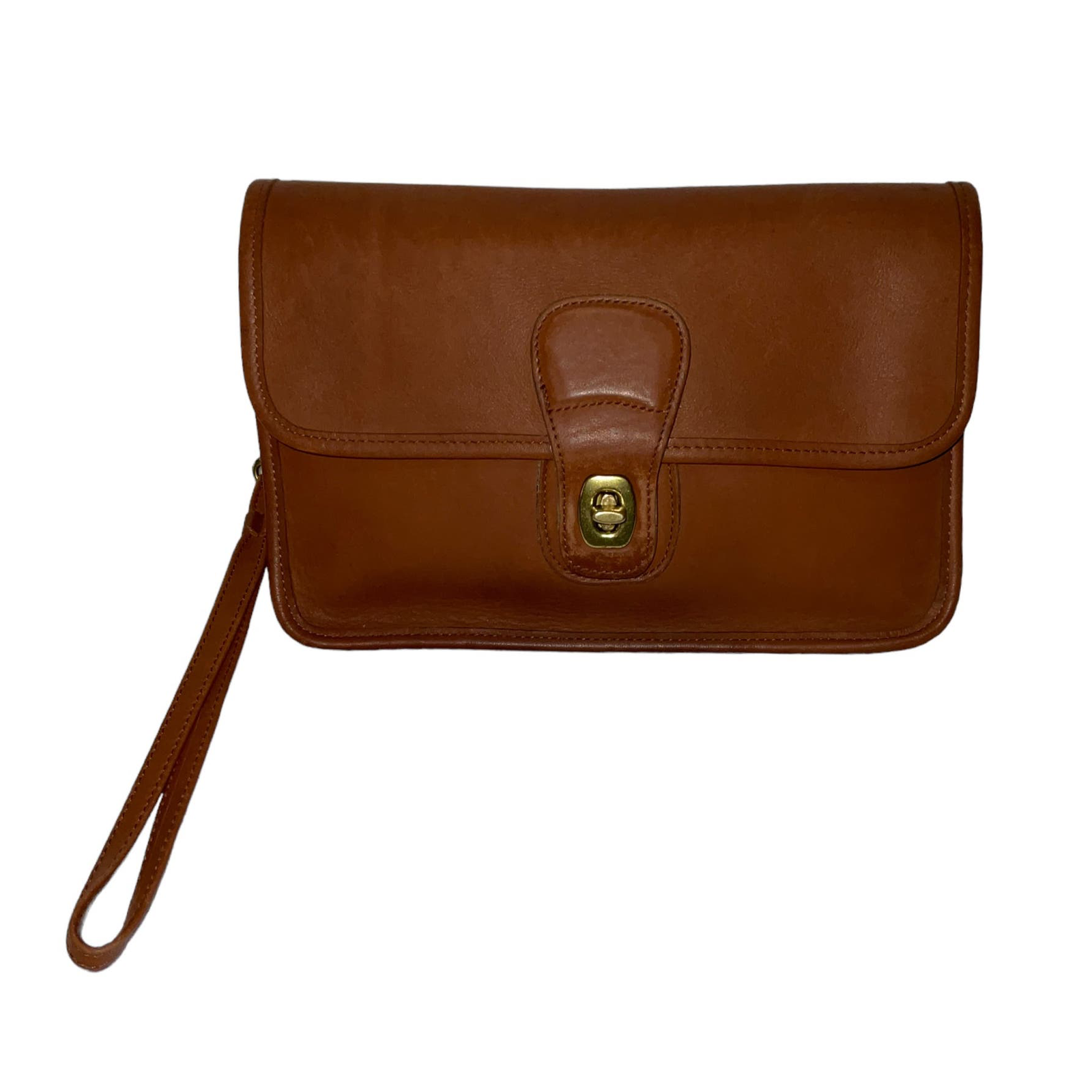 Vintage Coach Men’s Turnlock Clutch 9832 British Tan Cowhide Leather ...