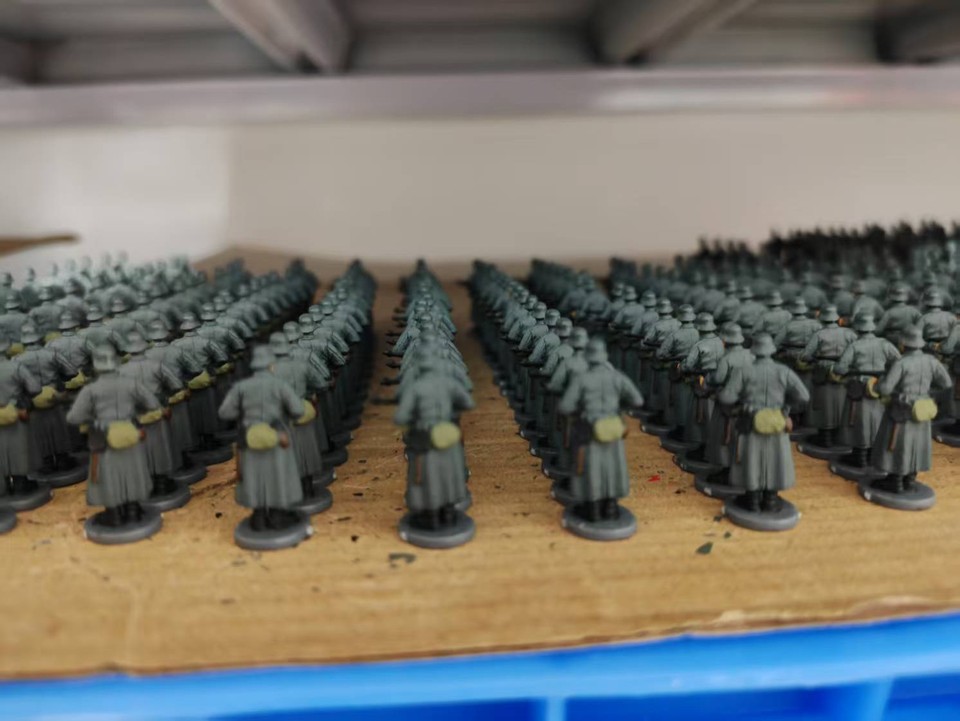 Homemade 1/72 WWII German Army 1 Commander + 40 Soldiers Finished Model ...