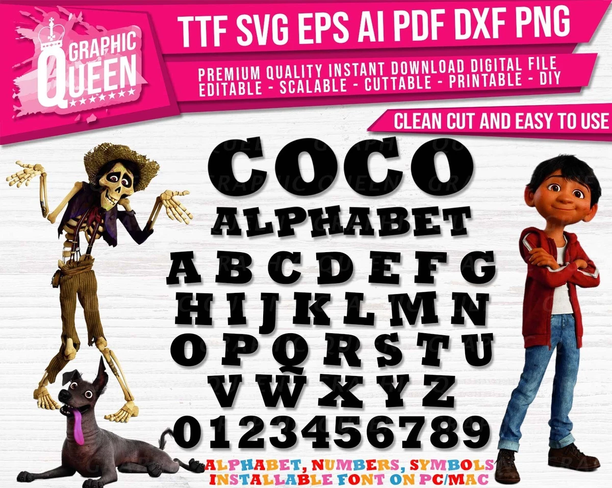 COCO FONT SVG Coco Movie Font Coco Font Coco Letters Font, 49% OFF