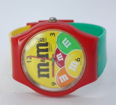 m&ms Mars Watch Chocolate Candies 1993 Yellow Green Band Red Plastic ...