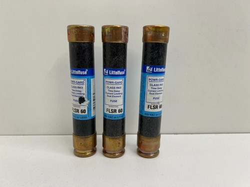 LOT OF (3) GOOD USED! LITTELFUSE 60A 600V CLASS RK5 FLSR 60 | eBay