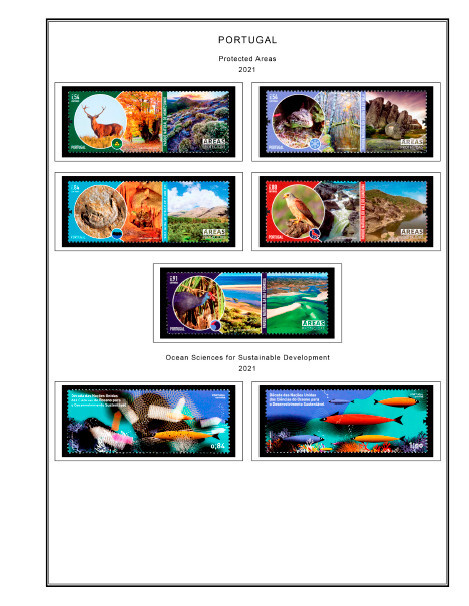 COLOR PRINTED PORTUGAL 2021-2024 STAMP ALBUM PAGES (61 illustrated ...