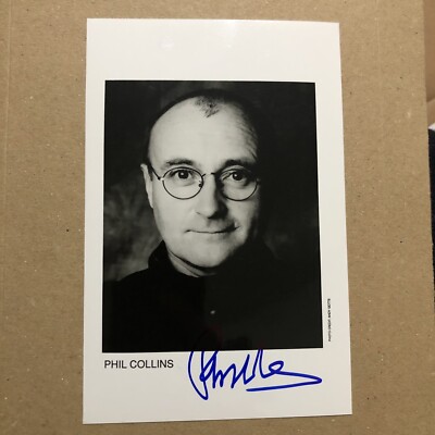Very Rare Phil Collins Hand Signed Promo Photo / Genuine Autograph ...
