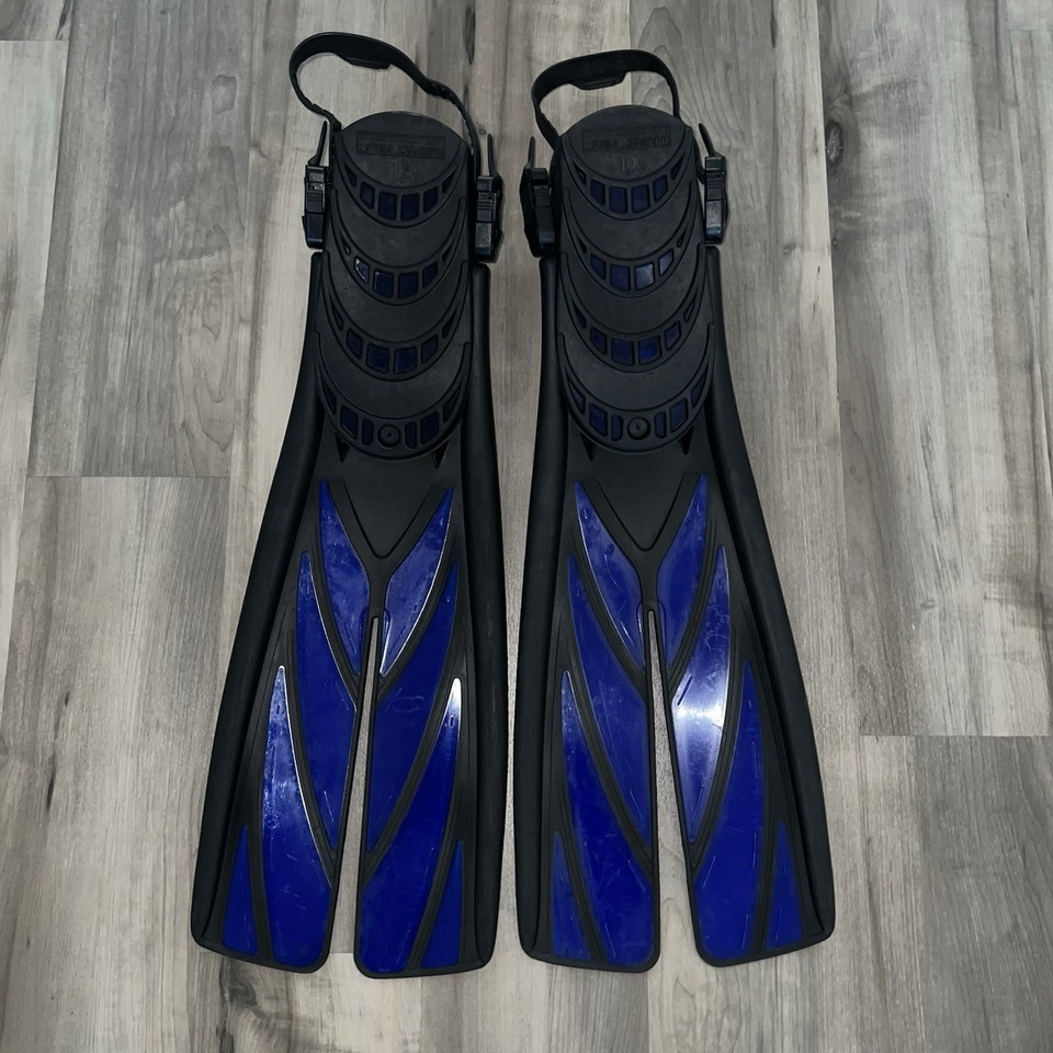 Atomic Aquatics Split Fin Blue Size XL Adjustable Straps Open Heel ...
